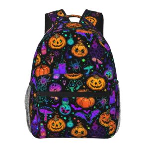 boehiop halloween pumpkins and magical elements lightweight laptop backpack for women men college bookbag casual daypack travel bag