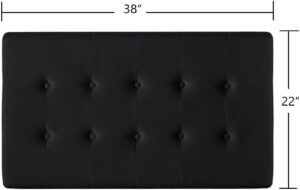 24kf black wall mounted tufted button twin headboard,soft comfortable velvet padded twin size headboard -6035-t-black