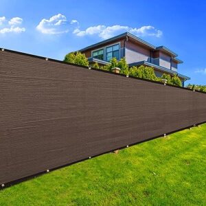 sunocity privacy screen fence,5ftx25ft heavy duty 90% blockage 175 gsm fencing mesh net cover for backyard garden yard outdoor wall 40 cable zip ties included brown