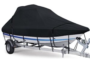 wakeboard tower boat cover 21-23ft, heavy duty 100% waterproof over the tower cover for v-hull fishing tournament boat w/ski wakeboard tower boat cover…