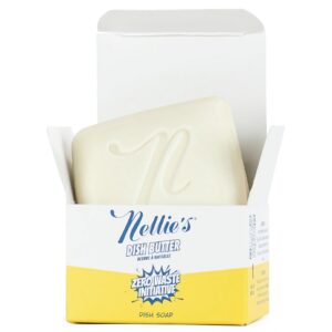 nellie's dish butter refill - semi-solid zero-waste dish soap block alternative - light spruce scent - easy refill for dish butter container - (1 pack)