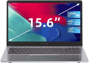 sgin laptop 4gb ddr4 128gb ssd, 15.6 inch, celeron cpu ultrabook laptops computer with 2xusb 3.0, mini hdmi, bluetooth 4.2, dual band wifi, 5000mah