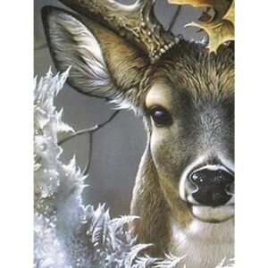 snowplanet deer diamond mosaic painting- diamond art kits for adults,full drill diamond mosaic painting kits,5d gem art for adults wall home decor (ync068)