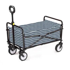 outdoor collapsible wagon seamless white waves a dark blue textured for hoop surface packaging camping shopping garden cart heavy duty wagon adjustable portable utility folding wagon with wheels