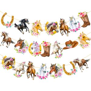 western cowgirl themed party decorations - 2pcs cowgirl banner decorations for horse birthday party & baby shower supplies