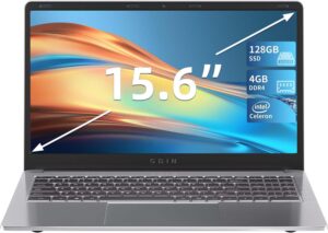 sgin laptop, 4gb ddr4 ram 128gb ssd, 15.6 inch laptops with celeron processor, intel uhd graphics 600, webcam, wifi, bluetooth 4.2, usb3.0, mini hdmi