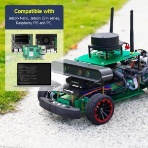 yahboom jetson nano 4gb sub ai professionally programmable ackerman steering structure ros2 robot kit for adults python c+ language(r2 standard ver with nano sub)