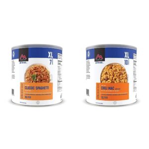 mountain house classic spaghetti with meat sauce and chili mac with beef | freeze dried survival & emergency food | #10 cans