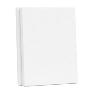 meeci 2 pack canvases for painting with 10x12, stretched blank canvas framed white canvas boards painting supplies art board paint canvas panels diy gift for kids adults artist hobby painters