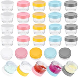 uiifan 20 pcs salad dressing container with screw lids 1.3 oz mini reusable glass condiment containers leakproof small mason jars airtight dipping sauce cups set for food storage lunch box work trip