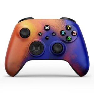 dinosoo wireless controller for android windows pc steam games, dual vibration turbo macro function hall trigger 3.5mm headphone jack - oil painting (can't connect to xbox for now)