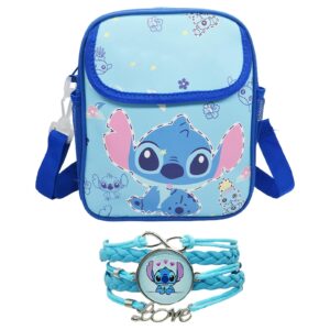 cute crossbody bag with adjustable shoulder strap and bracelet charm, kawaii handbag with zipper, lovely wallet purse shoulder bag coin pouch accessories for women girls