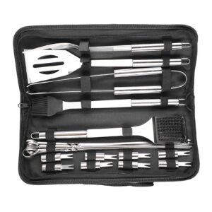 sink kitchen bar sink hand 20pcs bbq grill set professional stainless steel tongs spatula fork brush barbecue tool set for outdoor camping travel