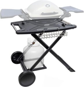 weber q series portable grill cart - folding stand for q1200, q1000, q2200, q2000, q2400 - outdoor bbq