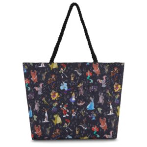 disney mickey and stitch tote bag - girls, boys, teens, adults - mickey minnie mouse, stitch, classic canvas tote travel bag