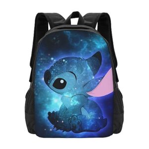 stitch cartoon anime backpack for large capacity portable anime laptop bag cute lightweight outdoor travel laptop backpack