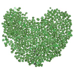 meccanixity 500g/1.1lb 3-6mm decorative glass stones, polished glass pebbles marbles diy decor for vase filler beads crafts fish tank aquarium garden decoration, green