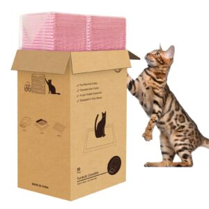 yonkful 16.9x11.4 inch cat pad refills for tidy cats breeze litter system - breeze compatible refills, unscented, super absorbent 50 pads for cat litter box, quick-dry, odor control