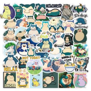 52pcs cute anime stickers pack, cartoon aesthetic vinyl waterproof sticker decals for water bottle,laptop,phone,hard hat,skateboard,scrapbooking,bumper for kids teens adults