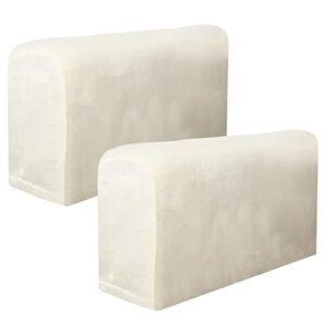 couch arm covers sofa armrest cover sofa arm slipcovers elastic sofa arm covers non slip furniture protector armchair slipcover pack of 2 (light couch covers for 3 cushion couch sofa (beige, one size)