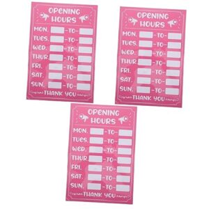 ciieeo 3pcs business hours sign hours of operation signs open signs for business store open signs business hours door closed open hour labels neon open sign variable customize office pvc