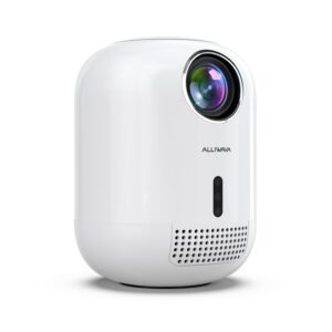 [auto focus/keystone]portable mini projector with 5g wifi 6 and bluetooth, 4k native 1080p outdoor movie projector,smart home projector compatible with ios/android/hdmi/usb