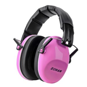 zohan 032 kids noise canceling headphones - 25db nrr kids ear protection earmuffs for school, monster jam, fireworks, travel, air show, concert, autism - pink