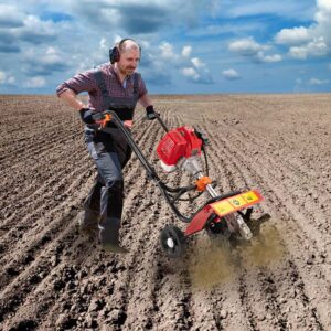 gas tiller,52cc 2 stroke garden cultivator gas powered,gasoline garden farm tilling rototiller for lawn, and field soil cultivation