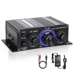 ak-160 bluetooth amplifier 18w+18w power output with 12v/3a dc power supply,2.0 channels bluetooth amplifier supports bluetooth/rca input