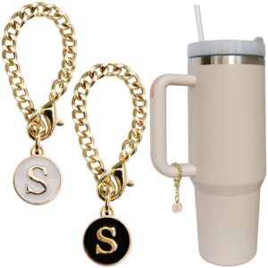 wabogove letter charm accessories for stanley cup 2pcs initial name id personalized handle charm for stanley tumbler (s)