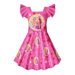 yy-one girls toddler margot robbie dress doll movie 2023 casual outfit clothes party gift kids 3-8y