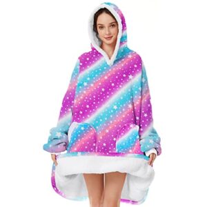 zando wearable blanlet hoodie oversized blankets winter blacnket original blanket comfy sweatshirt for women cozy sherpa blanket pocket blanket christmas gifts print rainbow adult