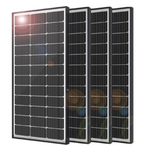 jjn solar panel 4pcs 100w 12v solar module high efficiency 9bb monocrystalline solar panel for rv home boat and other off grid system