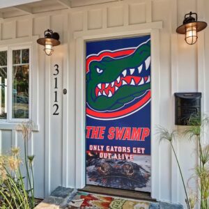 florida gators door cover - florida gators decor - gators football - fabric door cover - gators stuff - works on 30x80, 32x80, 34x80 & 36x80 door sizes