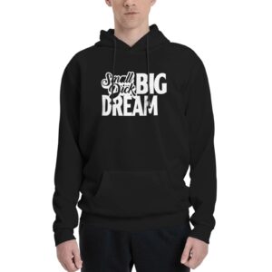 fwoeqiz small dick big dreams mens hoodie with pocket funny warm long sleeve pullover sweatshirt large black