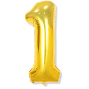 med_mad_trading_|| golden || 1 number golden foil balloon 16 inch size birthday decoration items pack of 1 | 1st year balloons | one