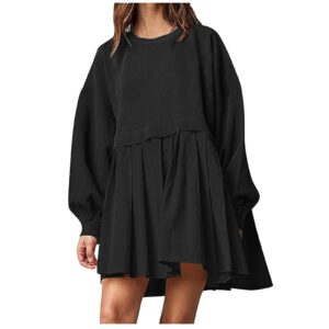 womens oversized sweatshirt dress casual long sleeve crewneck pullover tops loose short flowy pleated mini dress prime of the day today only cute fall outfits for women