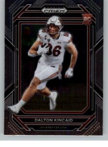 2023 panini prizm draft picks #157 dalton kincaid utah utes rc rookie card official ncaa football card in raw (nm or better) condition