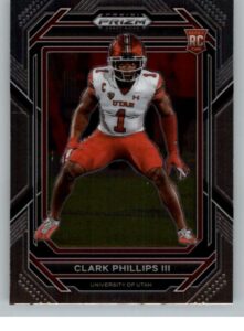 2023 panini prizm draft picks #169 clark phillips iii utah utes rc rookie card official ncaa football card in raw (nm or better) condition