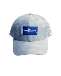 billfish gear white marlin flag hat lightweight performance headwear for big game offshore fishing, gray camo