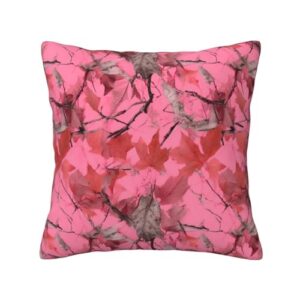 rldobofe pink leaves camo printed pillow covers soft throw pillow covers cushion pillow covers square pillowcases decorative cushion case for sofa couch