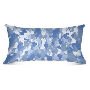 blue navy camo pillowcase for hair and skin body pillow cover long body pillow pillowcase 20"x 54" plush pillow case with zipper for men