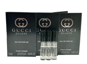 gucci guilty sample perfume men guilty guilty parfum spray pour homme size 1.5 ml / 0.05 (set of 3)