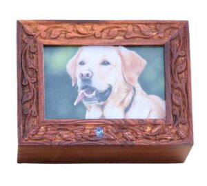 wooden photo urn box for cat and dog ashes |wood cremation urns for pet ashes | funeral urns | decorative urns | burial urns ((a))