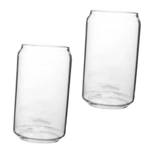 hakidzel 2pcs can cup glass cups beer mugs clear coffee mugs canned drinks glass drinking glasses vodka glasses water mug ring-pull can shaped cup household soda can golf cup beer can