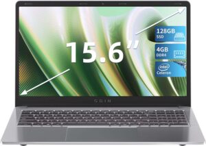 sgin 15.6 inch laptop with 4gb ddr4 ram+128gb ssd, intel celeron quad core processor, intel uhd graphics 600, mini hdmi, webcam, wifi, bluetooth 4.2, usb3.0