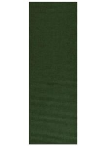 ambiant indoor/outdoor solid color pets and kids friendly area rug cerdo hunter green - 2' x 12' runner