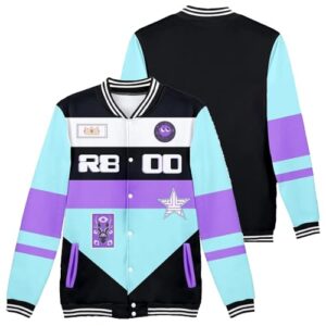 marllegebee ranboo r800 merch varsity jackets baseball uniform sweatshirt dream team smp women men cosplay clothes (button,m)