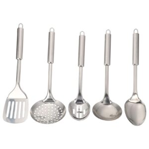 happyyami 1 set set stainless steel kitchenware cutlery set spatulas set tablespoon set cooking skimmer ash can for fireplace kitchen cooking utensils food spatula kitchen gadget egg spatula