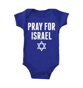 tcombo pray for israel - star of david bodysuit (royal blue, 6 months)